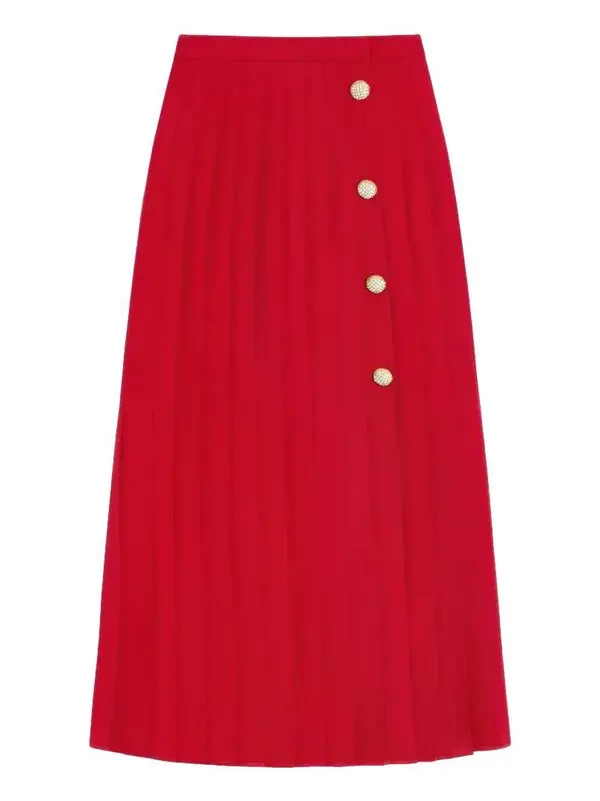 Valentino Garavani Georgette Midi Skirt - Red