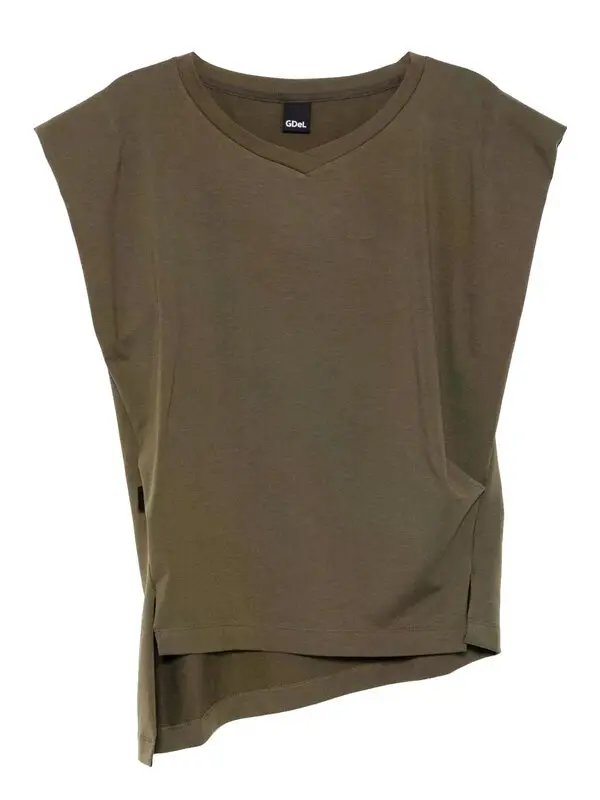 Gaze De Lin Gdel V-neck Sleeveless T-shirt - Green