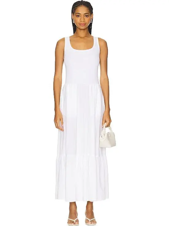 Sundry Mixed Media Dress - Optic White