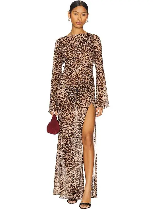 CAMILA COELHO Janiero Midi Dress - Leopard Multi