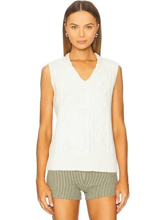 Varley Kay Cable Knit Vest - Snow White