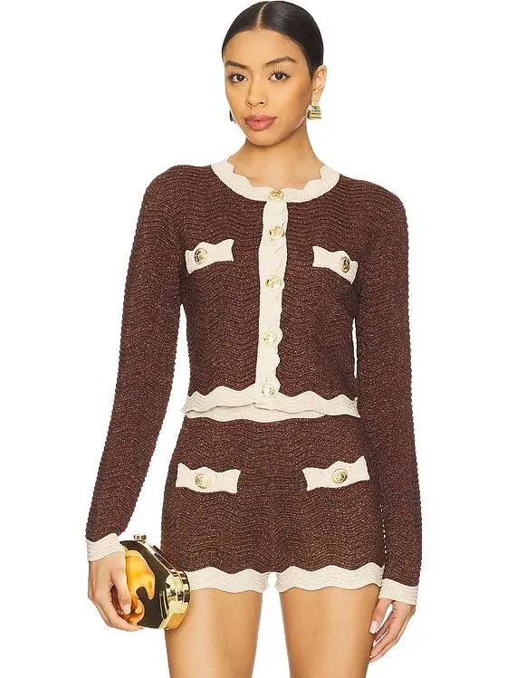 Retrofete Dallys Knit Jacket - Metallic Chestnut & Bone