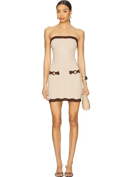 Retrofete Mavis Knit Dress - Metallic Chestnut & Bone