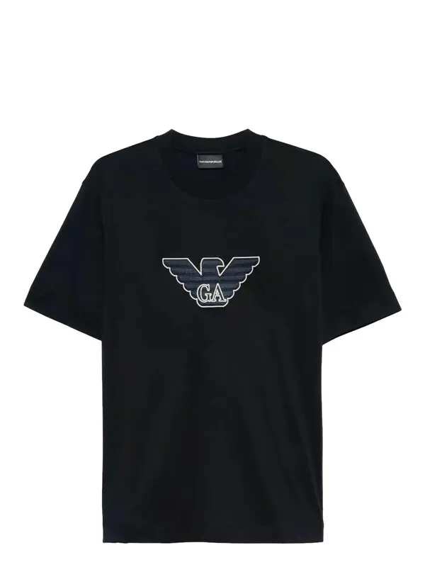 Emporio Armani Logo-patch T-shirt - Blue
