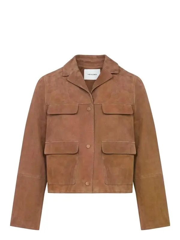 YVES SALOMON Suede Jacket - Brown