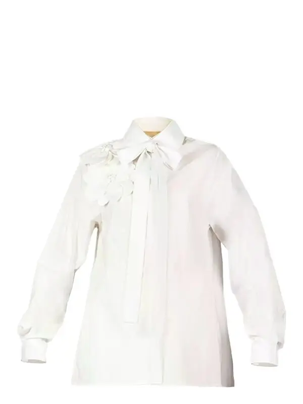 Elie Saab Floral-appliqué Shirt - White