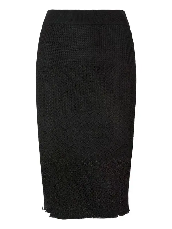 Pinko Open-knit Pencil Skirt - Black