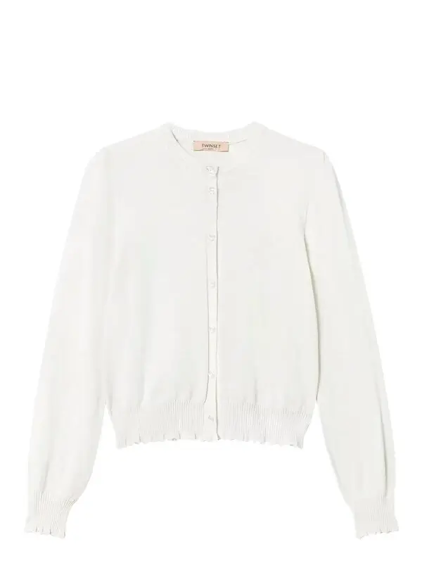 TWINSET Scallop-trim Cardigan - White