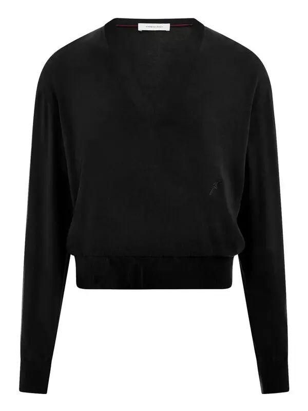 FERRAGAMO V-neck Jumper - Black