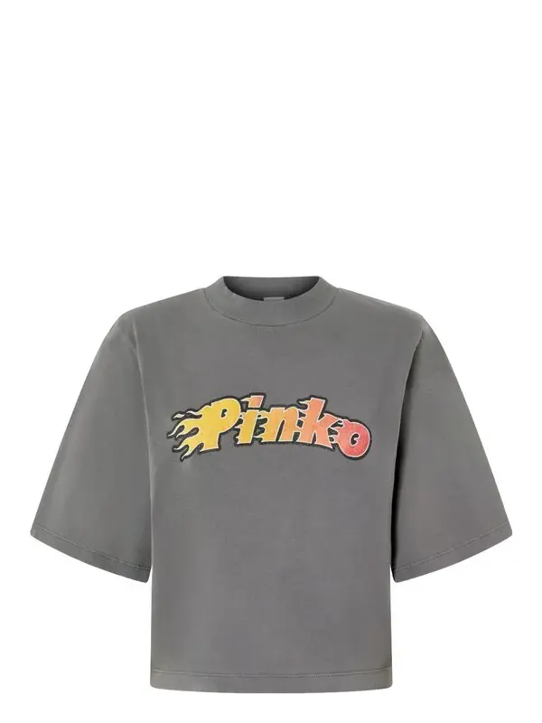 Pinko Flaming Logo T-shirt - Grey