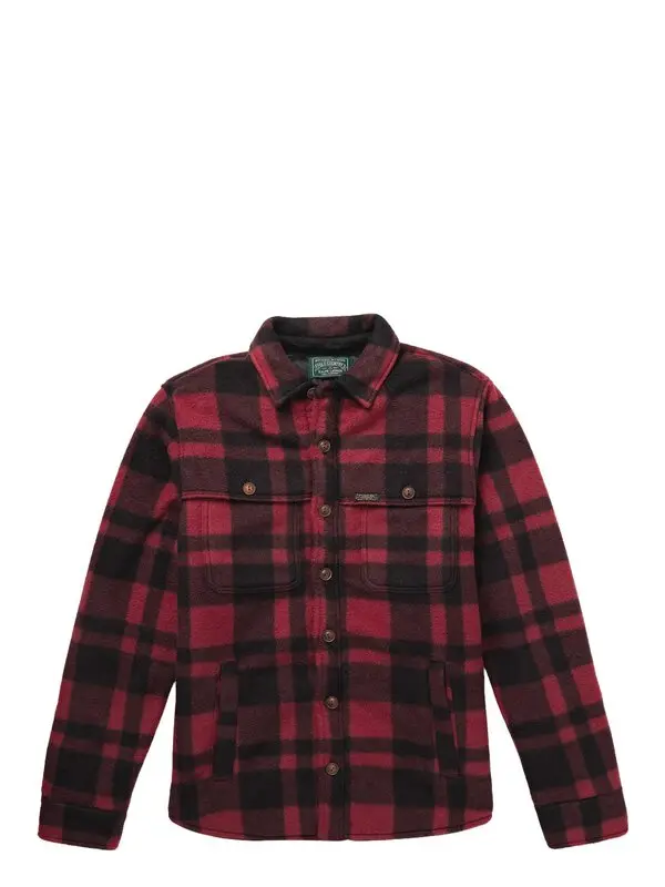 Polo Ralph Lauren Polo Country Checked Padded Recycled-fleece Overshirt - Red