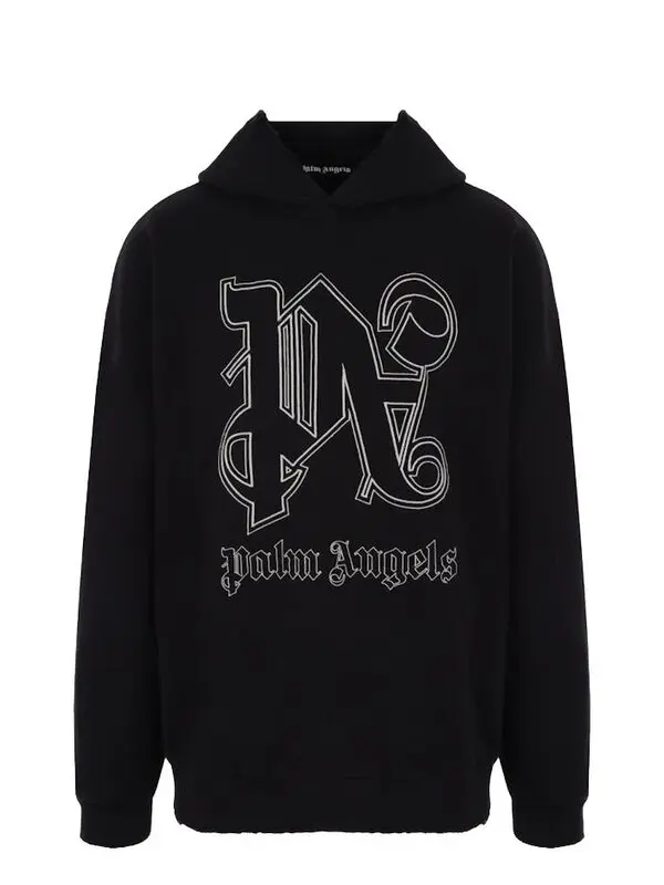 Palm Angels Monogram Logo Hoodie - Black