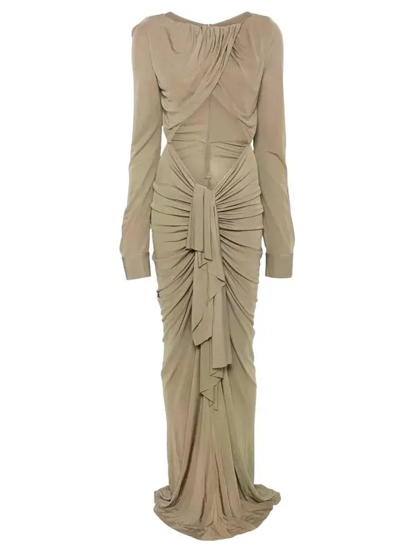 Christopher Esber Bateau Draped Maxi Dress - Green