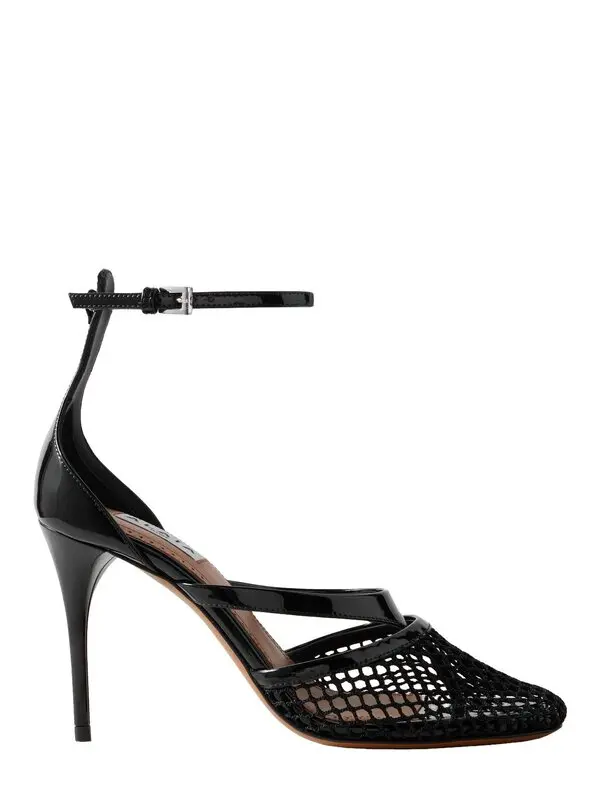 Alaïa Patent-leather And Fishnet Pumps - Black
