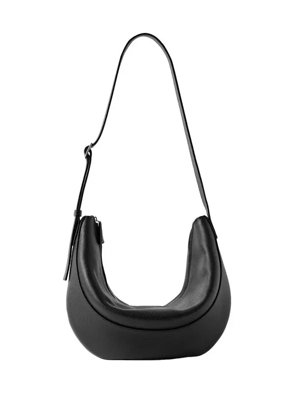 THE ROW Jouve Textured-leather Shoulder Bag - Black