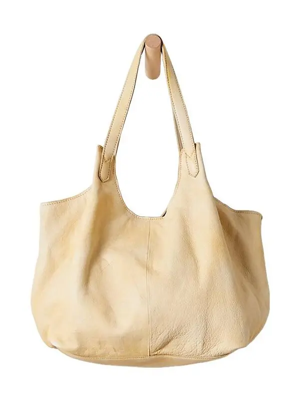 Free People Tivoli Leather Tote Bag - Butter