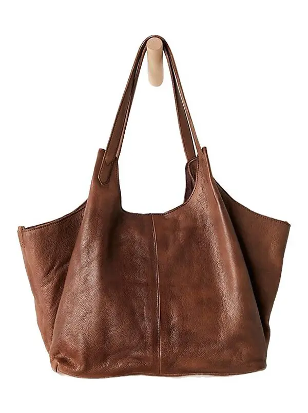 Free People Tivoli Leather Tote Bag - Espresso