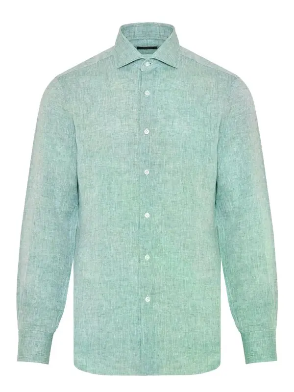 BARBA NAPOLI Linen Shirt - Green