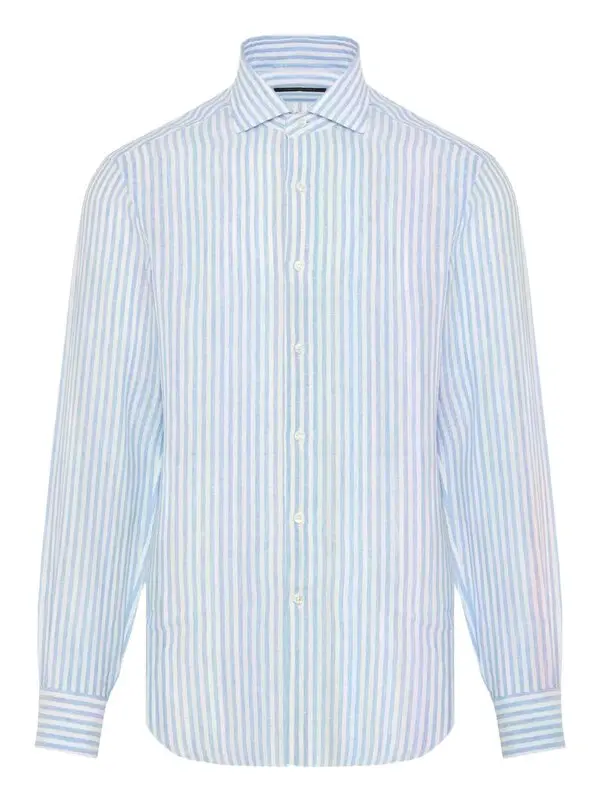 BARBA NAPOLI Linen Shirt - Blue