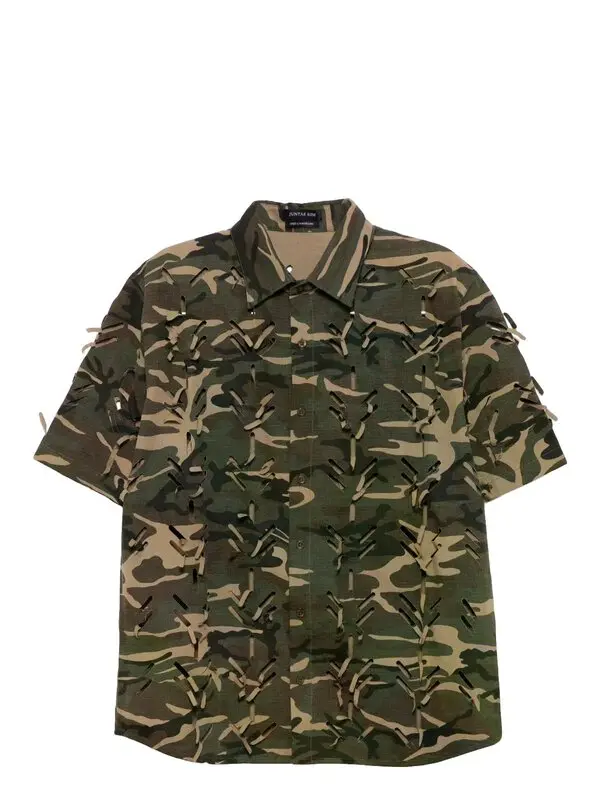 JUNTAE KIM Laser-slashed Shirt - Neutrals