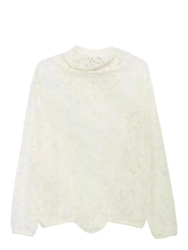 JUNTAE KIM Draped Lace Jumper - Neutrals