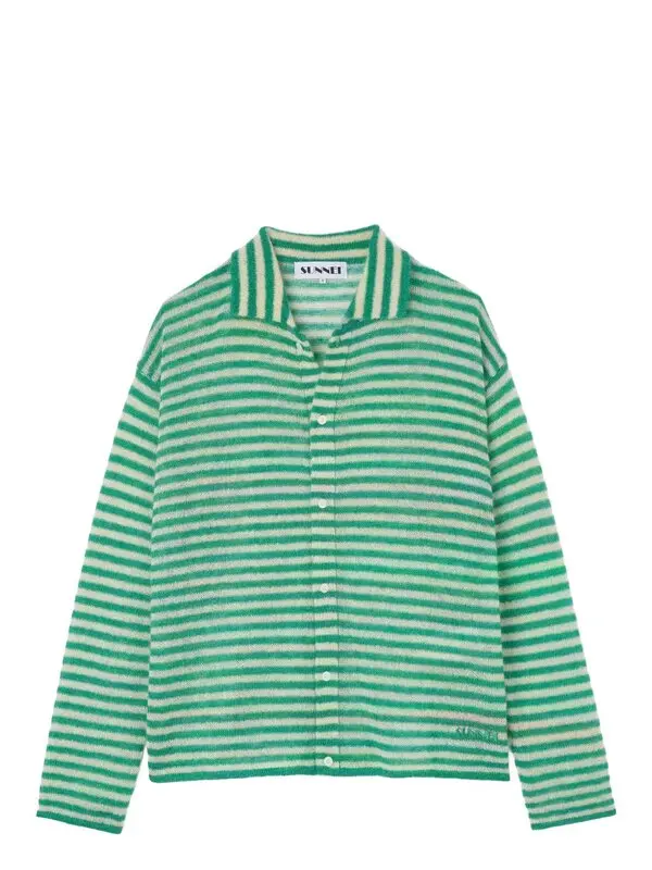 Sunnei Striped Cardigan - Green
