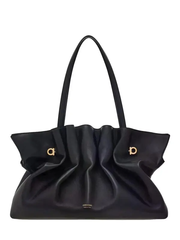FERRAGAMO Large Soft Shoulder Bag - Black