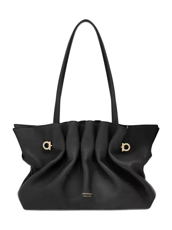 FERRAGAMO Soft Shoulder Bag - Black