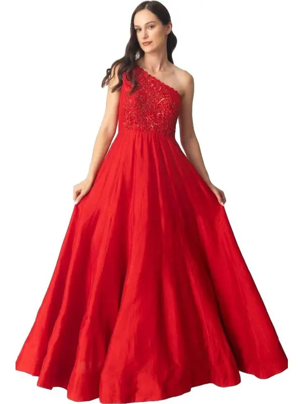 RAAS Kia Raw Silk Gown - Red