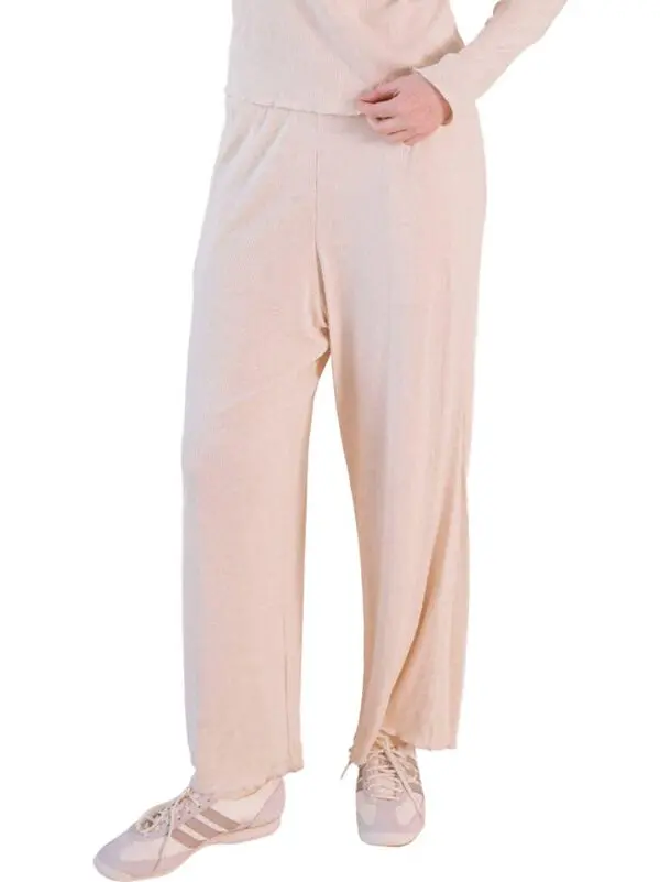 POPLINEN Hedy Plus Ribbed Modal Lounge Pant - Heather Almond