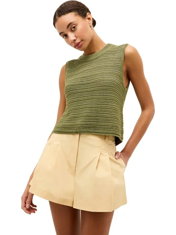 MARIE OLIVER Nev Knit Top - Pesto