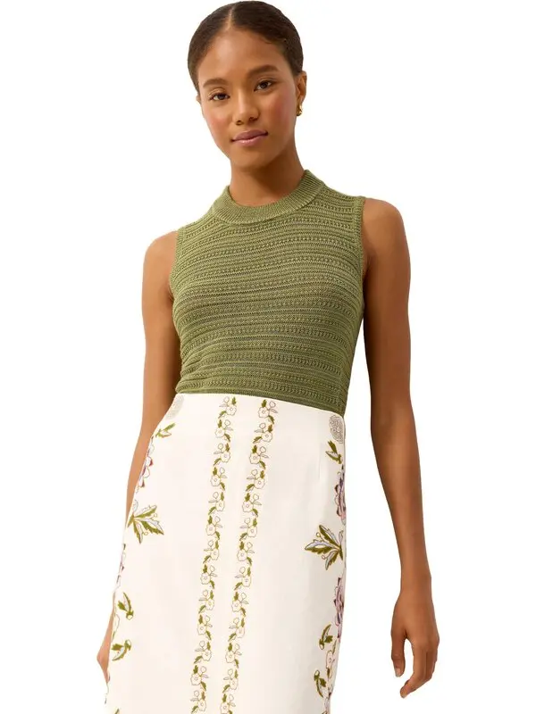 MARIE OLIVER Nev Knit Top - Pesto