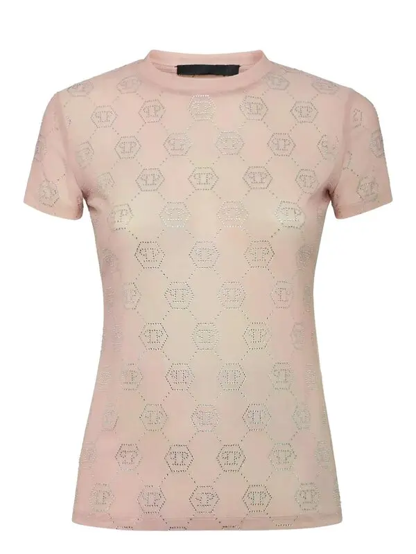 Philipp Plein Pure Monogram Strass T-shirt - Pink