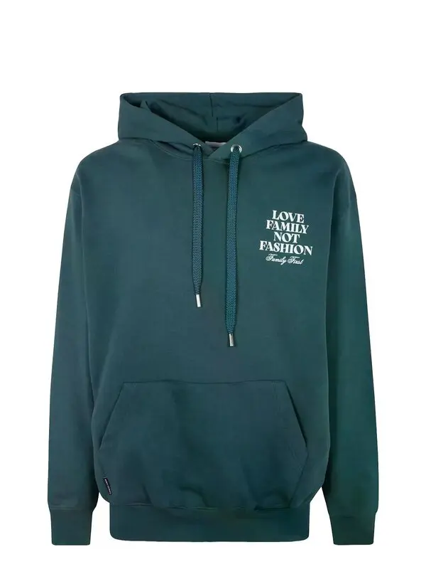 FAMILY FIRST Graphic Print Hoodie - Green