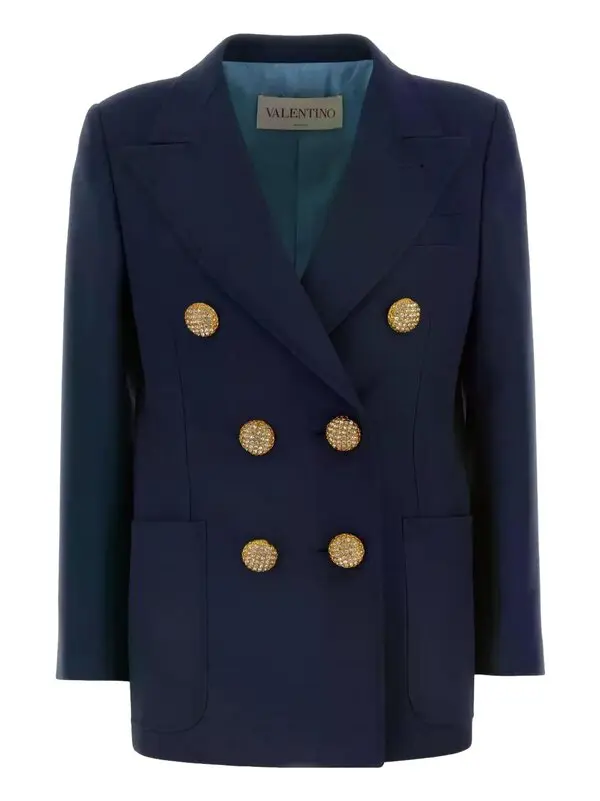 Valentino Garavani Crystal-embellished Blazer - Blue