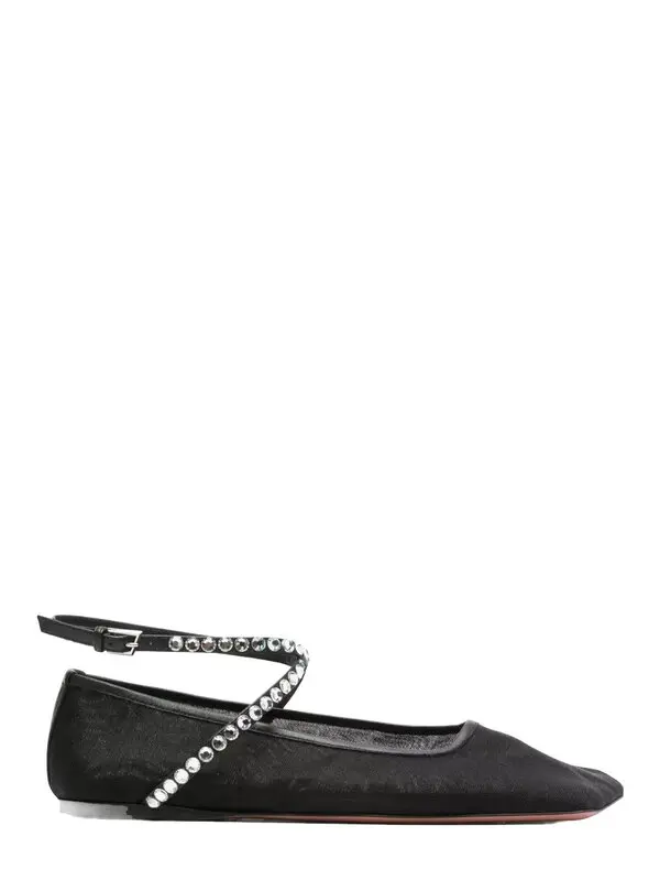 Amina Muaddi Ane Mesh Ballerina Flats - Black