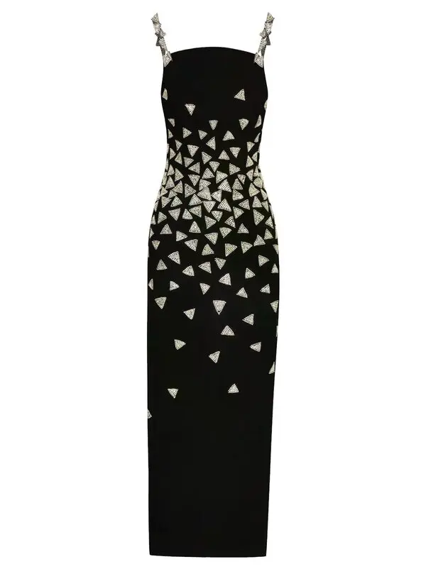 Oscar De La Renta Crystal-embellished Maxi Dress - Black