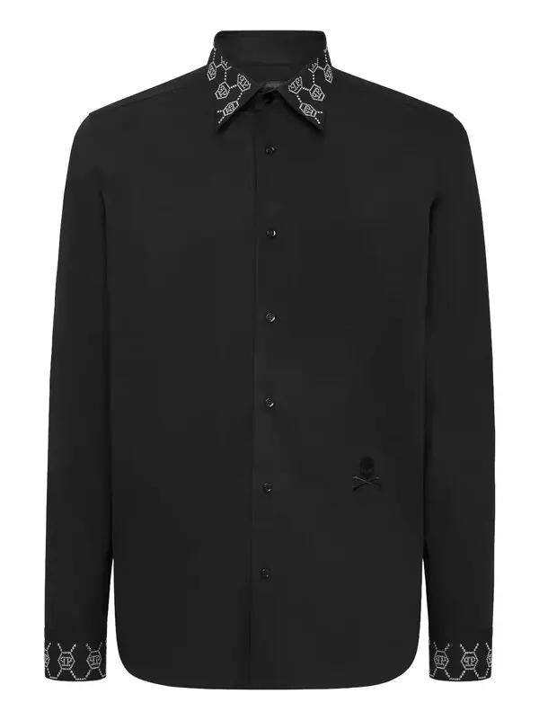Philipp Plein Monogram-embellished Shirt - Black