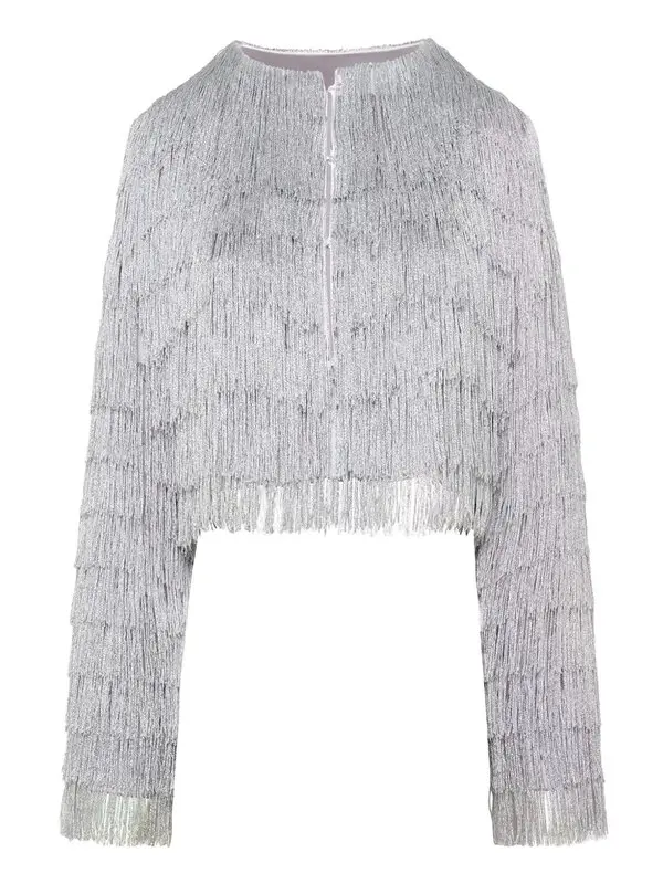 UNREAL FUR Copacabana Fringe Jacket - Silver