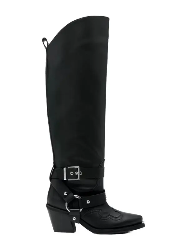GANNI Embroidered Boots - Black