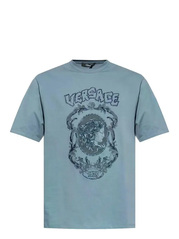 Versace Graphic-print T-shirt - Blue