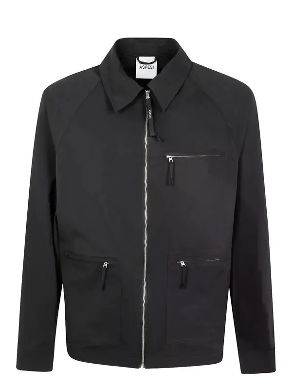 Aspesi Zip-up Shirt Jacket - Black