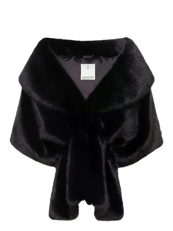 UNREAL FUR Wrap Cape - Black