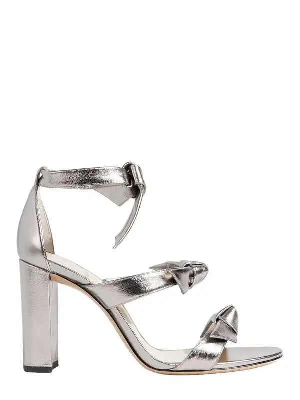 ALEXANDRE BIRMAN Lolita Bow-detailed Leather Sandals - Gunmetal