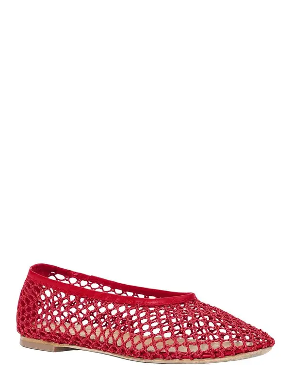 Staud Alba Netted Ballet Flats - Red