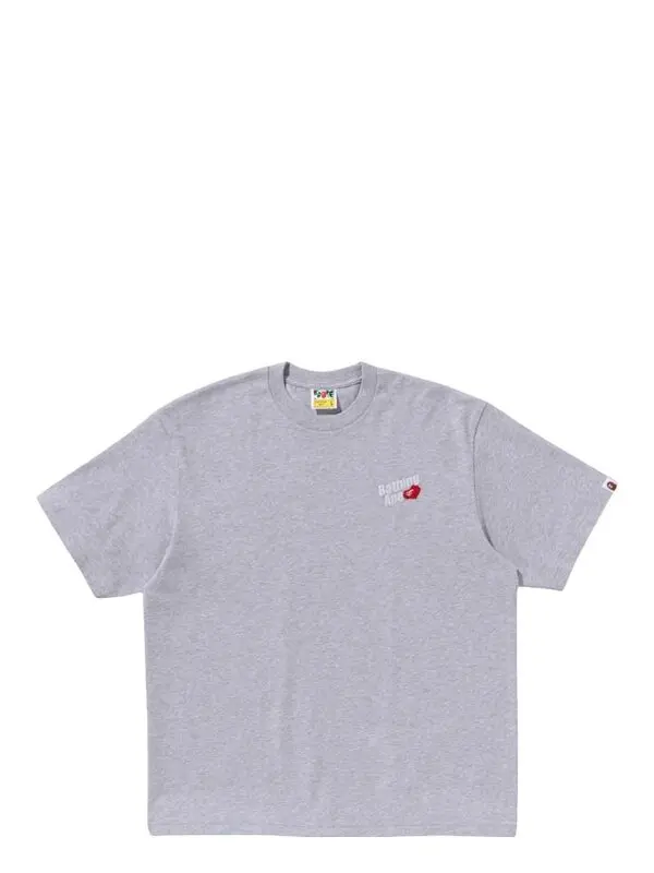 A BATHING APE Bathing Ape Logo Relaxed Fit Tee Shirt - Gray