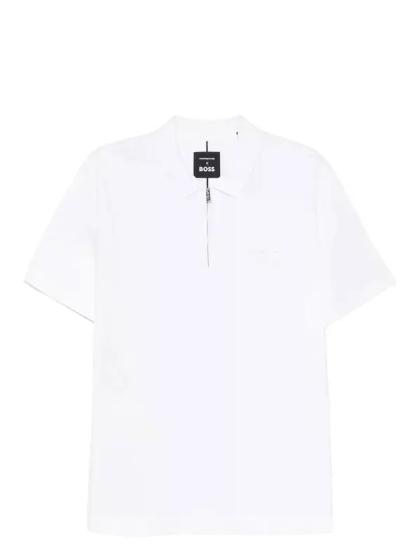 BOSS X Porsche Rubberized-logo Polo Shirt - White