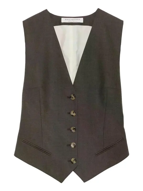 Philosophy Di Lorenzo Serafini V-neck Waistcoat - Brown