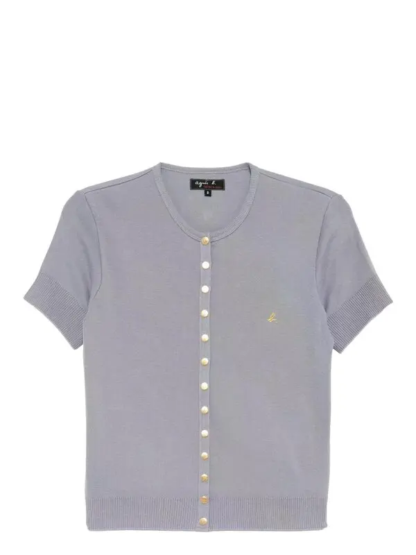 AGNÈS B. Short-sleeved Snap Top - Grey