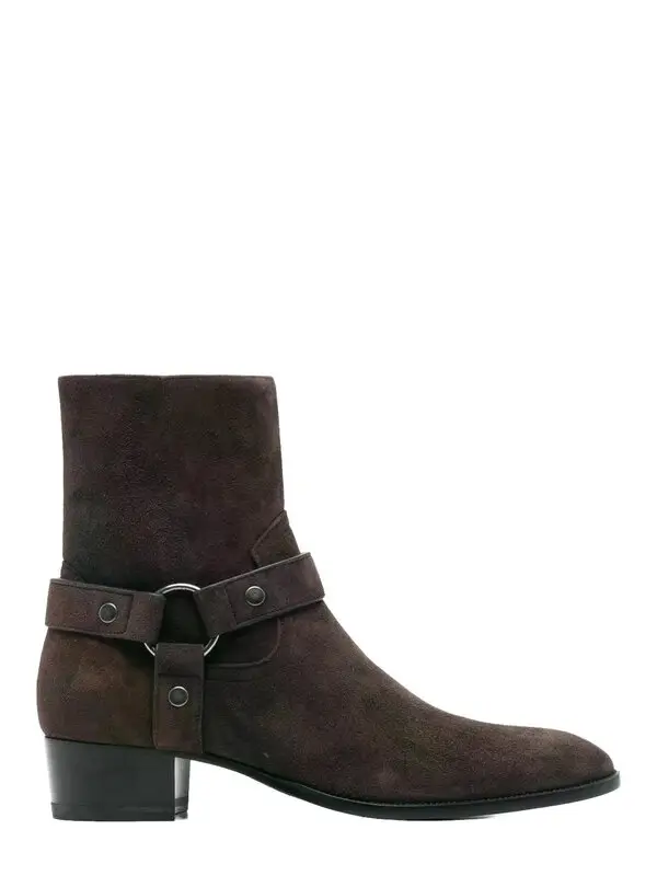 Saint Laurent 40mm Wyatt Boots - Brown